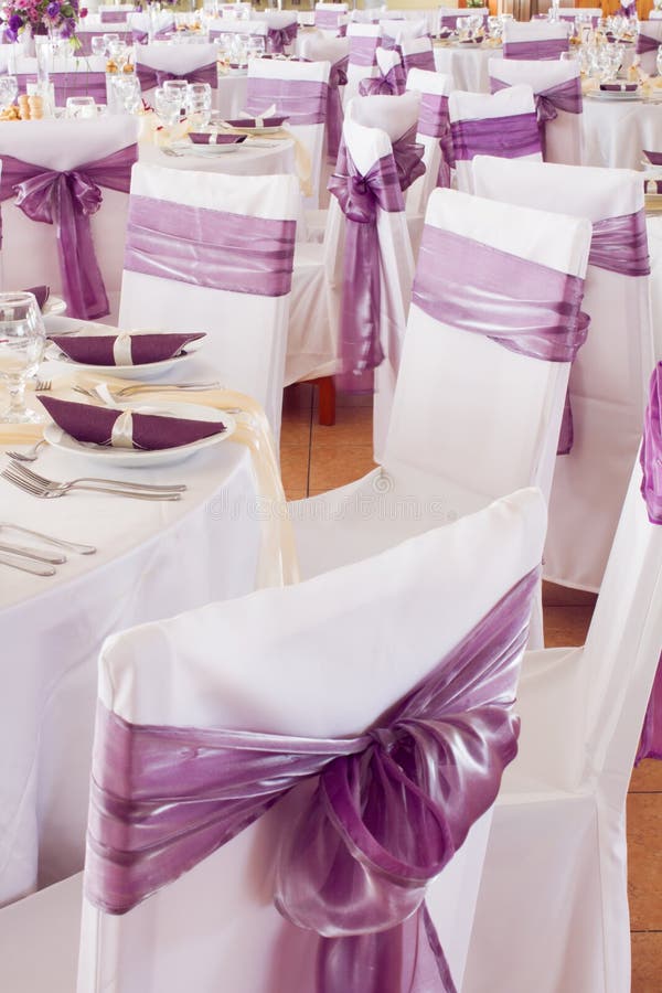 Wedding Chairs with Silk Ribbons Stock Image - Image of marquee ...