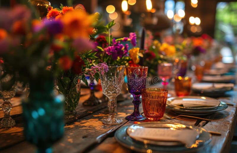 Wedding, Christening, or Civil Event in a Rustic Setting Using Colorful ...