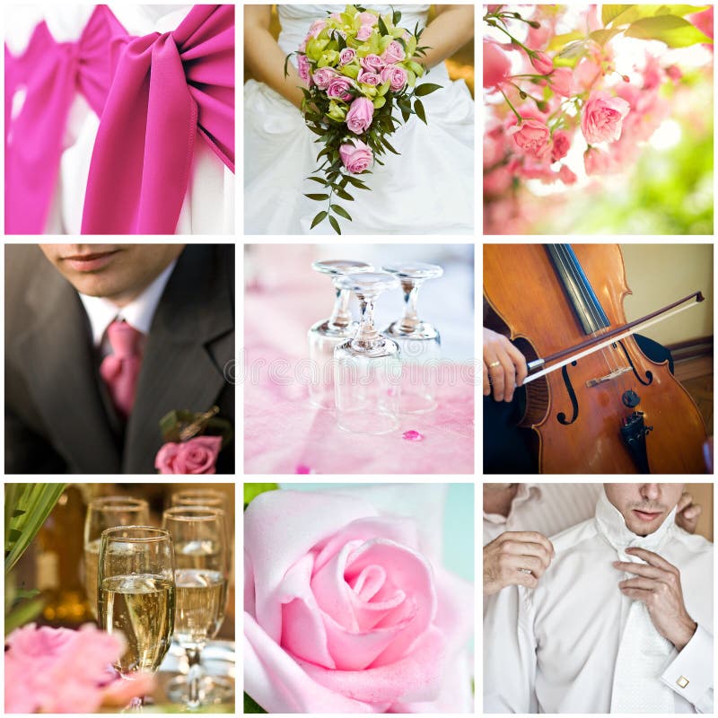 Wedding collage stock photo. Image of decorations, bride - 8003486