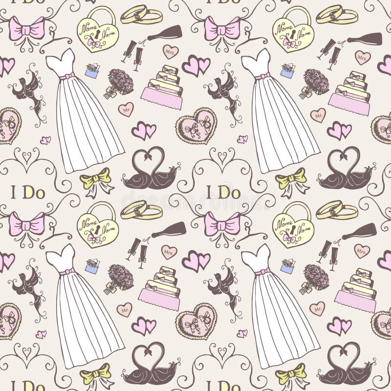 Wedding Collection. Seamless Background. Vector Stock Illustration ...