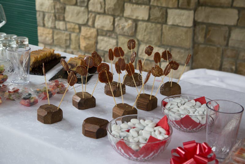 Wedding confetti buffet stock photo. Image of banquet - 134216234