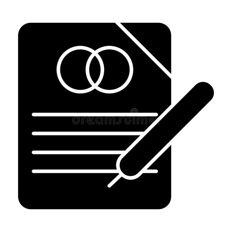 Wedding Contract Solid Icon. Marriage Contract Vector Illustration ...