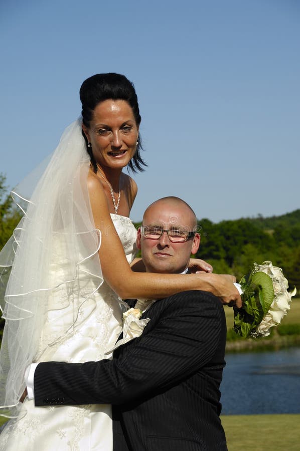 Mixed Couple in Wedding Photo Black Bride and Caucasian Groom in Love ...
