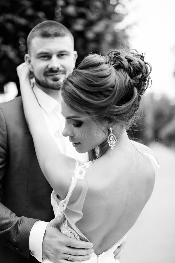 Wedding Couple, Beautiful Young Bride and Groom Stock Photo - Image of ...