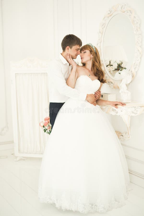 Wedding Couple Bride and Groom Holding Hands Stock Photo - Image of ...