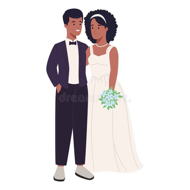 Wedding couple characters stock vector. Illustration of characters ...