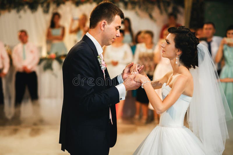 Wedding Couple Dancing the First Dance Stock Photo - Image of lovely ...