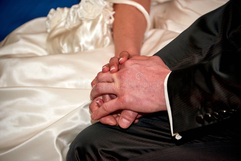 Wedding Couple Hand in Hand Stock Photo - Image of beautiful, husband ...