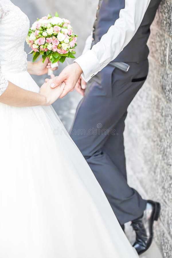 Wedding Couple Holding Hands Stock Image - Image of event, happy: 50243801