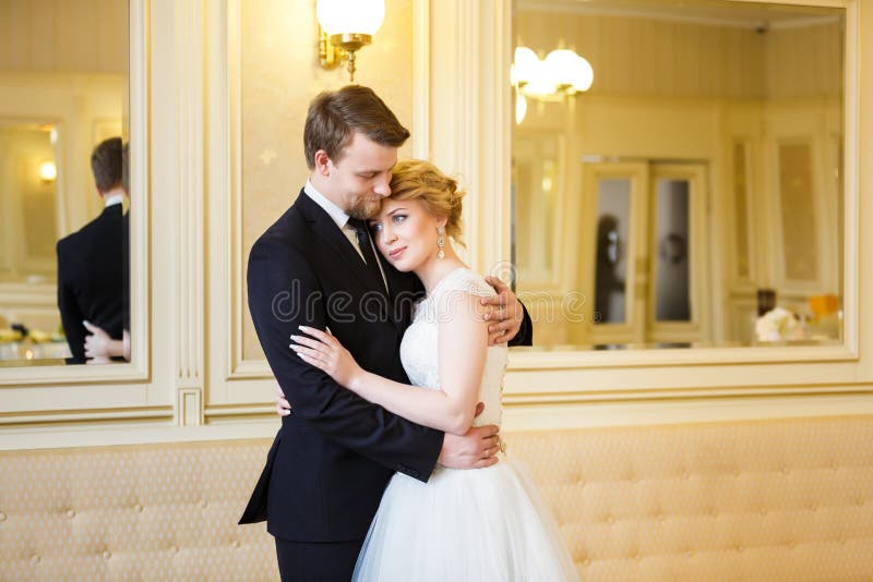 Wedding couple indoor stock photo. Image of bride, ceremony - 68684922