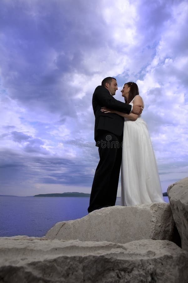 Wedding Couple By The Sea Picture. Image: 15252667