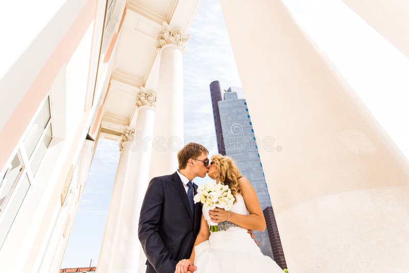 Wedding Couple and Skyscraper Stock Image - Image of pier, hope: 65015349