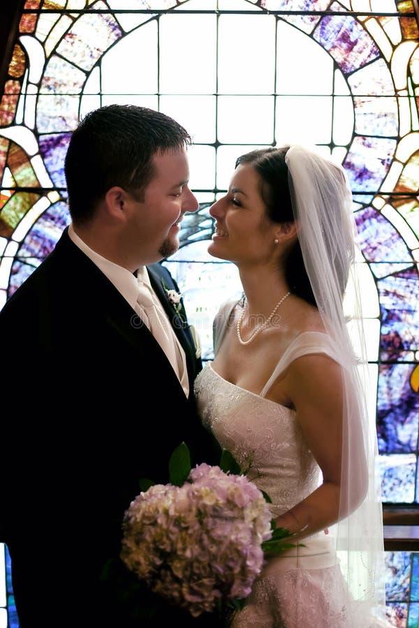 Wedding Couple Stained Glass Window Stock Photo - Image of ceremony ...