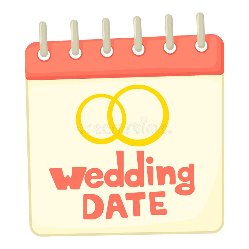 Wedding Date Icon, Cartoon Style Stock Vector - Illustration of cute ...