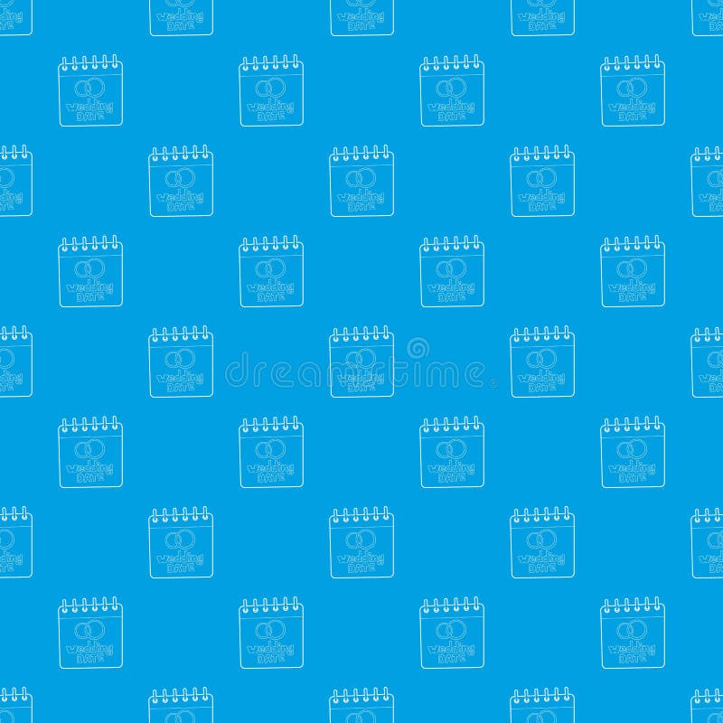 Wedding Date Pattern Vector Seamless Blue Stock Vector - Illustration ...