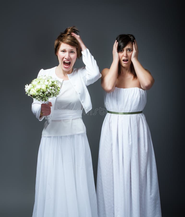 Nervous Bride Biting Her Fingernails Stock Image - Image of dress ...