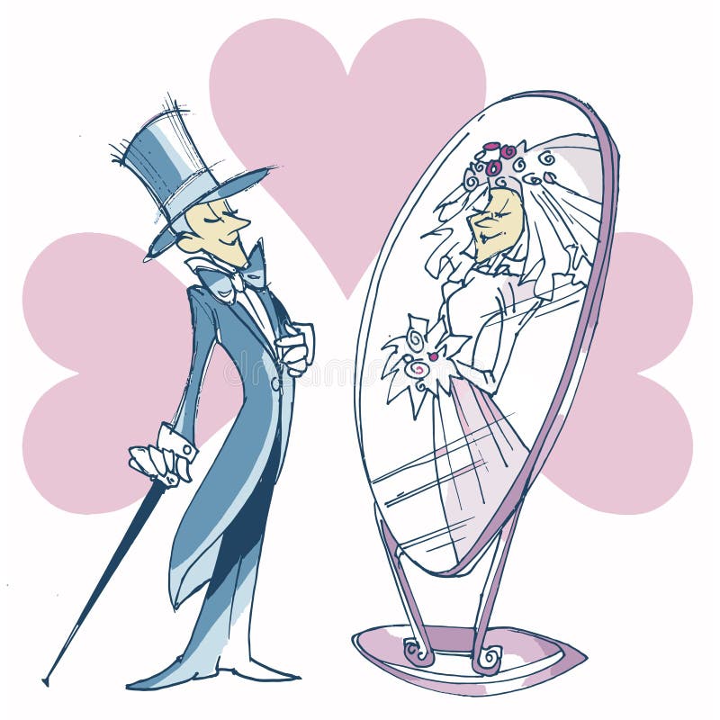 Wedding Couple Cartoon stock illustration. Illustration of relationship ...