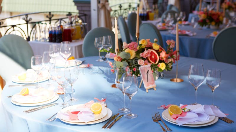 Wedding Day Event Organization Table Setting Decor Stock Photo - Image ...