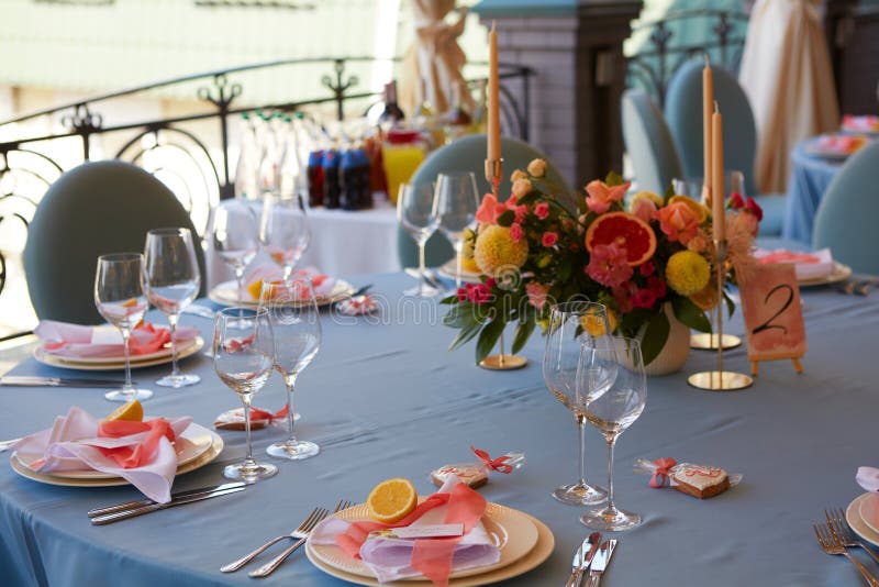 Wedding Day Event Organization Table Setting Decor Stock Photo - Image ...