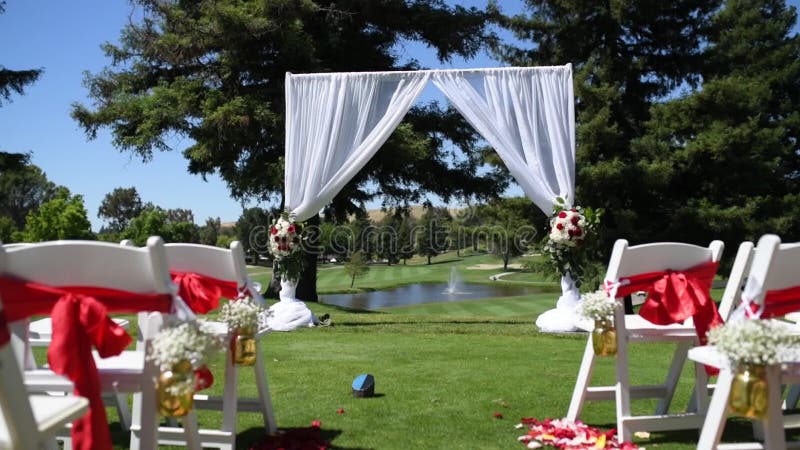 Wedding, Decor for the Ceremony on the Golf Course Stock Video - Video ...