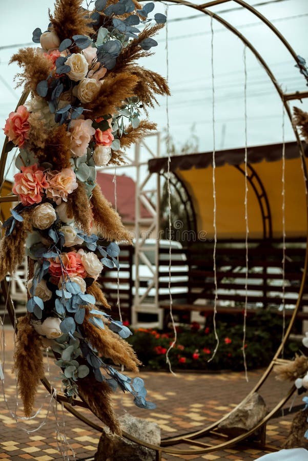 Wedding Decor for Decorating the Arch Editorial Stock Image - Image of ...