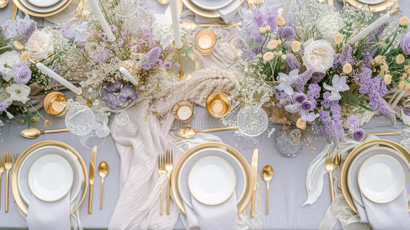 Wedding Decor with Lavender Theme, Floral Decoration Design and ...