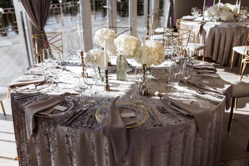 Round table setting stock image. Image of event, dinner - 314979063