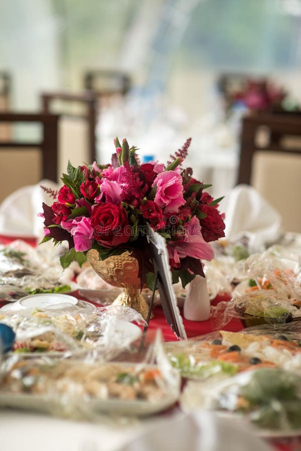 Wedding Decor Registration of Tables Stock Photo - Image of hotel ...