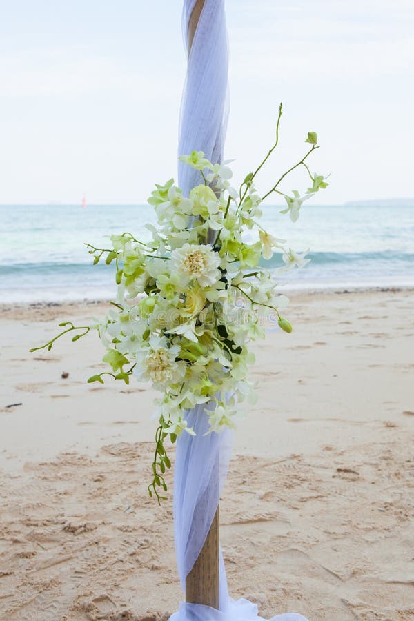 Wedding Decorated on Beach Wedding Setup Stock Photo - Image of archway ...