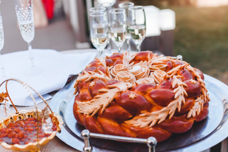 Wedding Delicious Bread on Table. Pastry and Bakery Stock Image - Image ...