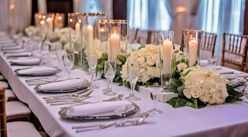 Wedding Designed Table Setting, Wedding Scene, Wedding Table, Bright ...