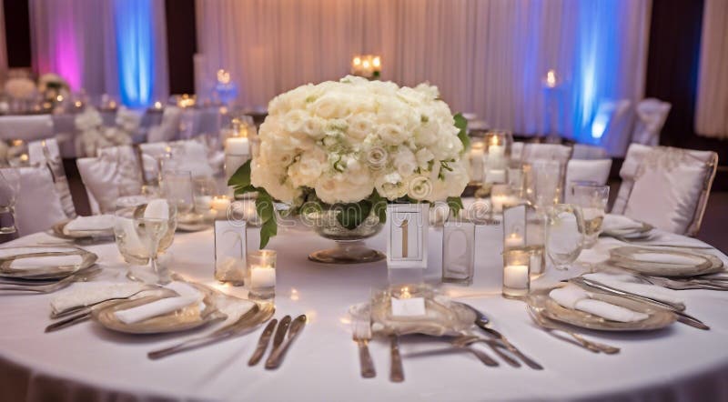 Wedding Designed Table Setting, Wedding Scene, Wedding Table, Bright ...