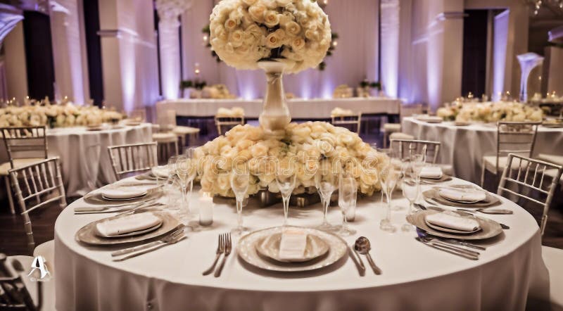 Wedding Designed Table Setting, Wedding Scene, Wedding Table, Bright ...