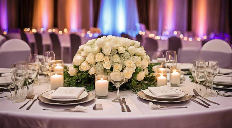 Wedding Designed Table Setting, Wedding Scene, Wedding Table, Bright ...