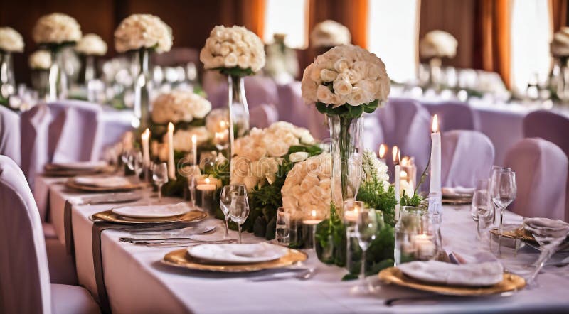 Wedding Designed Table Setting, Wedding Scene, Wedding Table, Bright ...