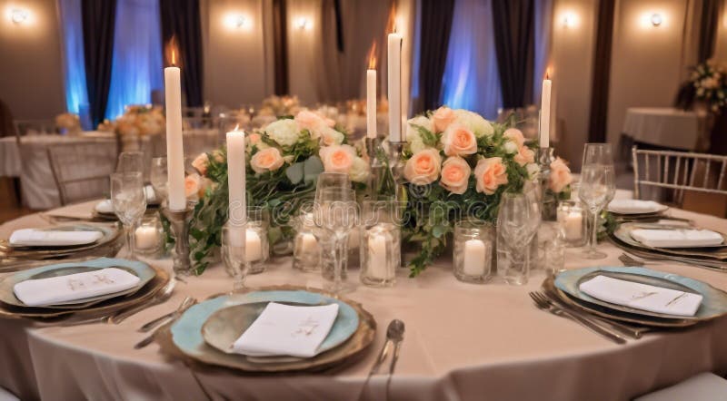 Wedding Designed Table Setting, Wedding Scene, Wedding Table, Bright ...