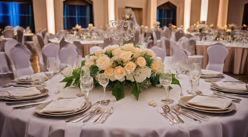 Wedding Designed Table Setting, Wedding Scene, Wedding Table, Bright ...