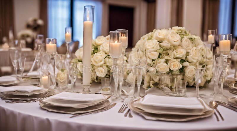 Wedding Designed Table Setting, Wedding Scene, Wedding Table, Bright ...