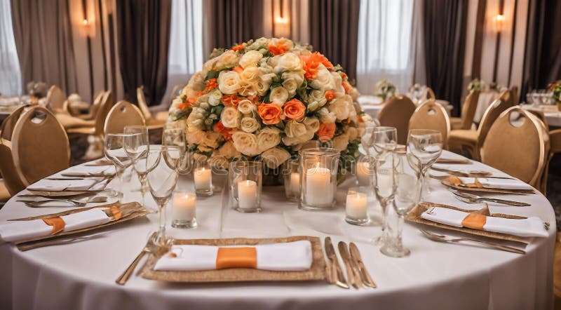 Wedding Designed Table Setting, Wedding Scene, Wedding Table, Bright ...