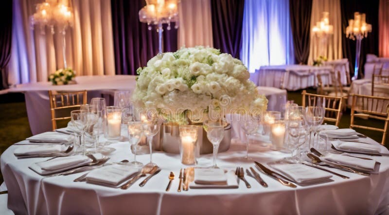 Wedding Designed Table Setting, Wedding Scene, Wedding Table, Bright ...