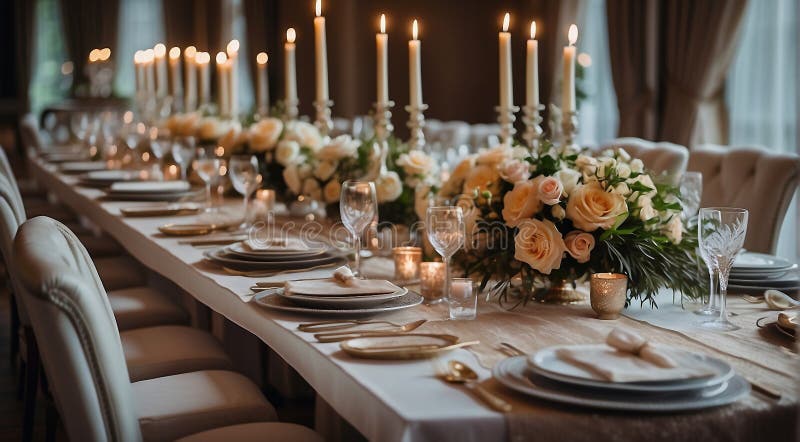 Wedding Designed Table Setting, Wedding Scene, Wedding Table, Bright ...