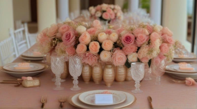 Wedding Designed Table Setting, Wedding Scene, Wedding Table, Bright ...