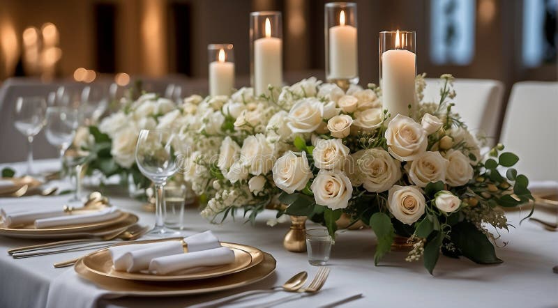 Wedding Designed Table Setting, Wedding Scene, Wedding Table, Bright ...