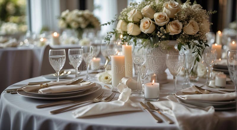 Wedding Designed Table Setting, Wedding Scene, Wedding Table, Bright ...