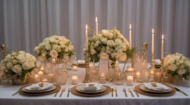 Wedding Designed Table Setting, Wedding Scene, Wedding Table, Bright ...