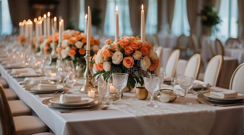 Wedding Designed Table Setting, Wedding Scene, Wedding Table, Bright ...