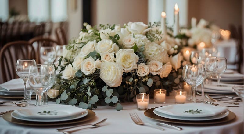 Wedding Designed Table Setting, Wedding Scene, Wedding Table, Bright ...