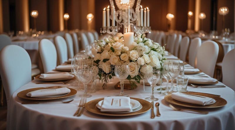 Wedding Designed Table Setting, Wedding Scene, Wedding Table, Bright ...