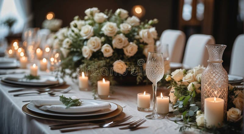 Wedding Designed Table Setting, Wedding Scene, Wedding Table, Bright ...