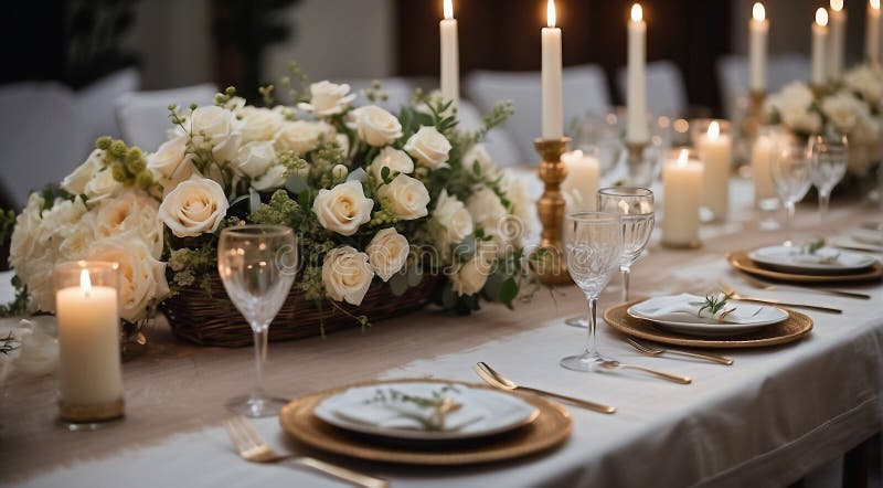 Wedding Designed Table Setting, Wedding Scene, Wedding Table, Bright ...